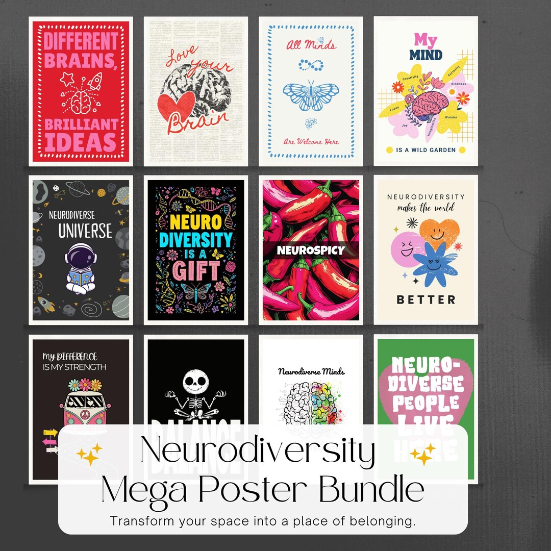Neurodiversity Art Prints, Classroom Decor, Therapy Office (digital ...