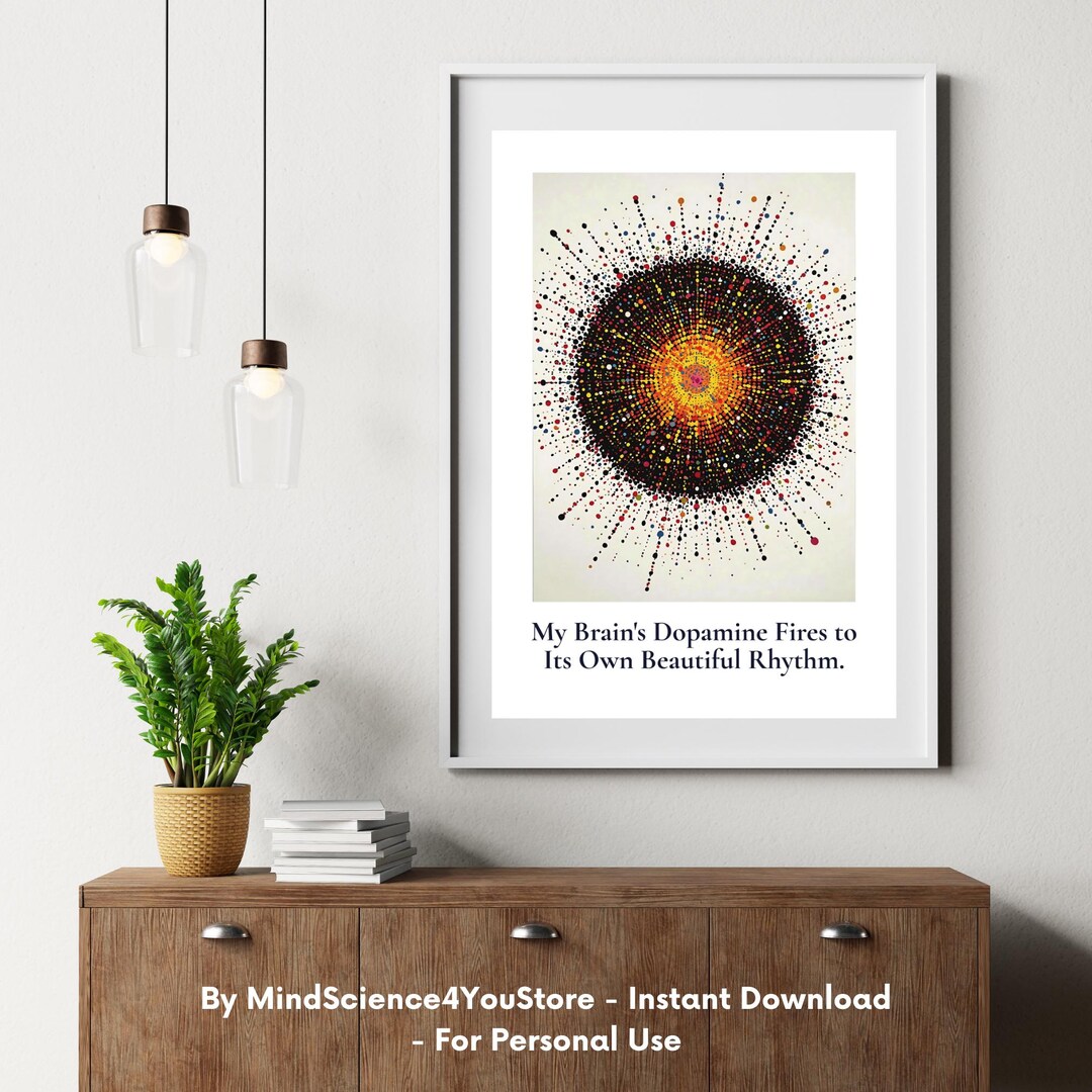 Neurodiversity Dopamine Art Print: Abstract Brain, Therapy Office Decor ...