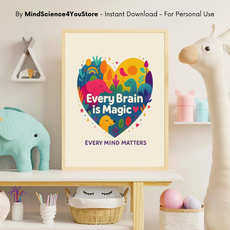 Neurodiversity Art Print: Every Brain is Magic, Inclusive Classroom ...