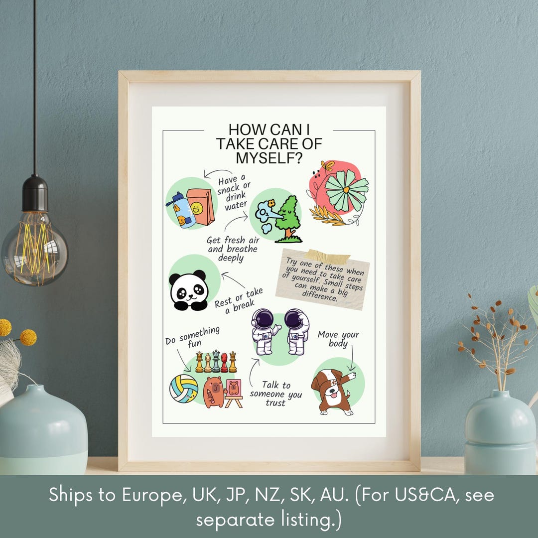 Self-care Visual Guide Poster: Neurodivergent Kids, Autism + ADHD ...