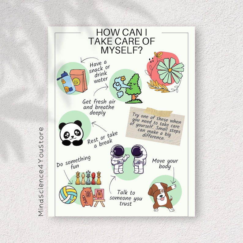Self-care Visual Guide Poster: Neurodivergent Kids, Autism + ADHD ...