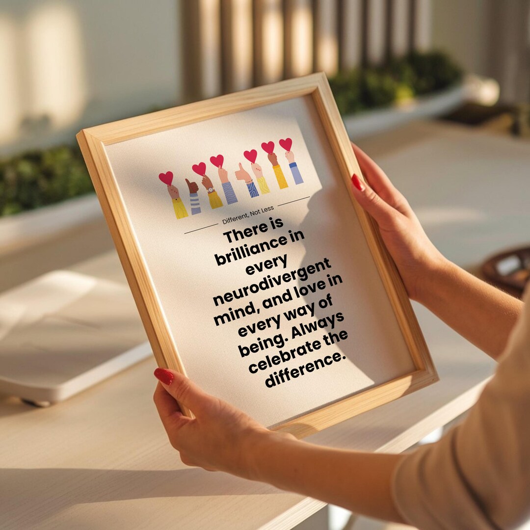 Autism Affirmation Poster: Different Not Less | Neurodiversity ...
