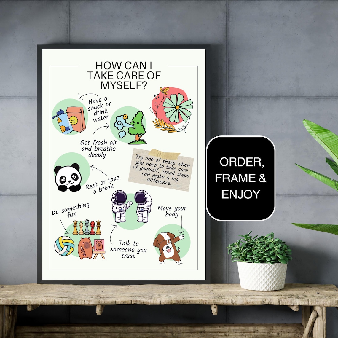 Self-care Visual Guide Poster: Neurodivergent Kids, Autism + ADHD ...