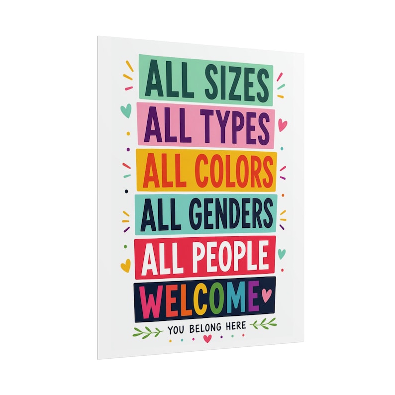 Inclusive Wall Art, Neurodiversity Poster, All People Welcome Sign ...