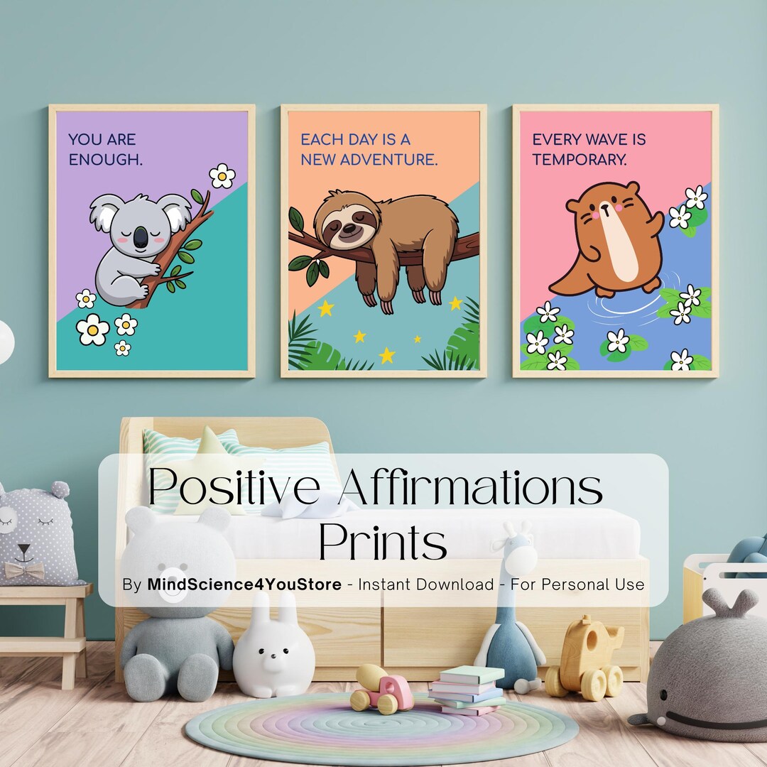 Positive Affirmations Prints: Sloth, Otter, Koala (digital Download) - Etsy