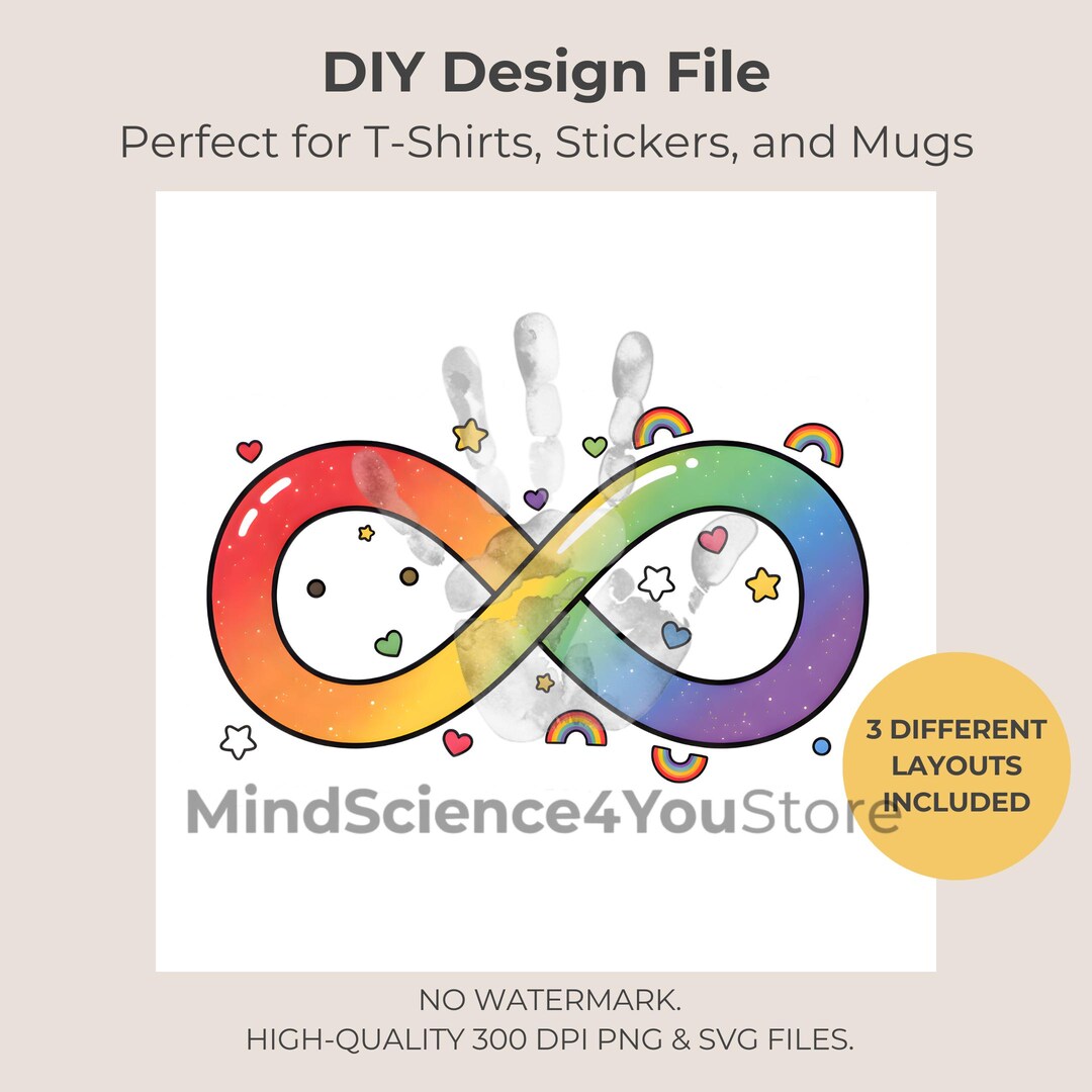 Neurodiversity Infinity Digital Design | 9x9 High-res PNG & SVG for ...