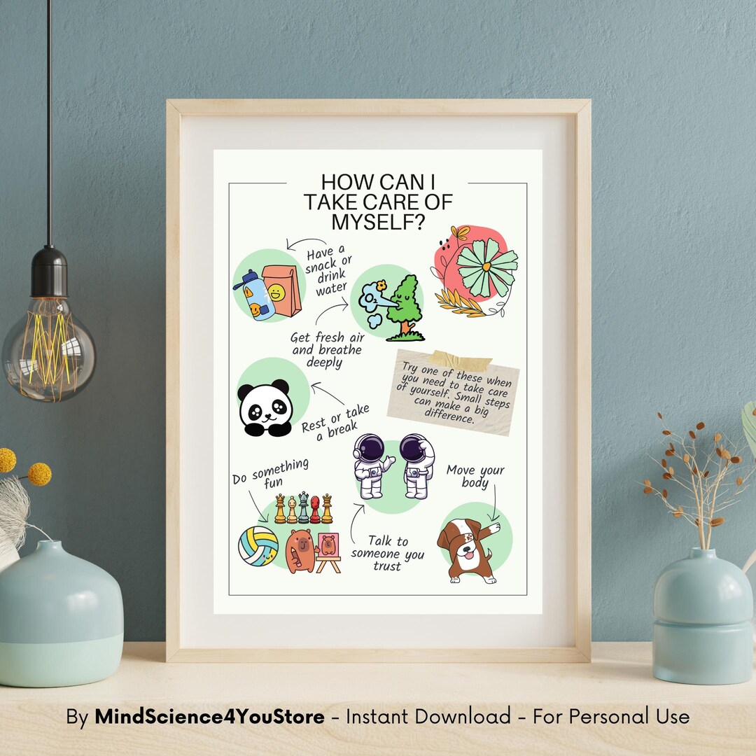 Self-care Visual Guide: Autism & ADHD Poster for Neurodivergent Kids ...