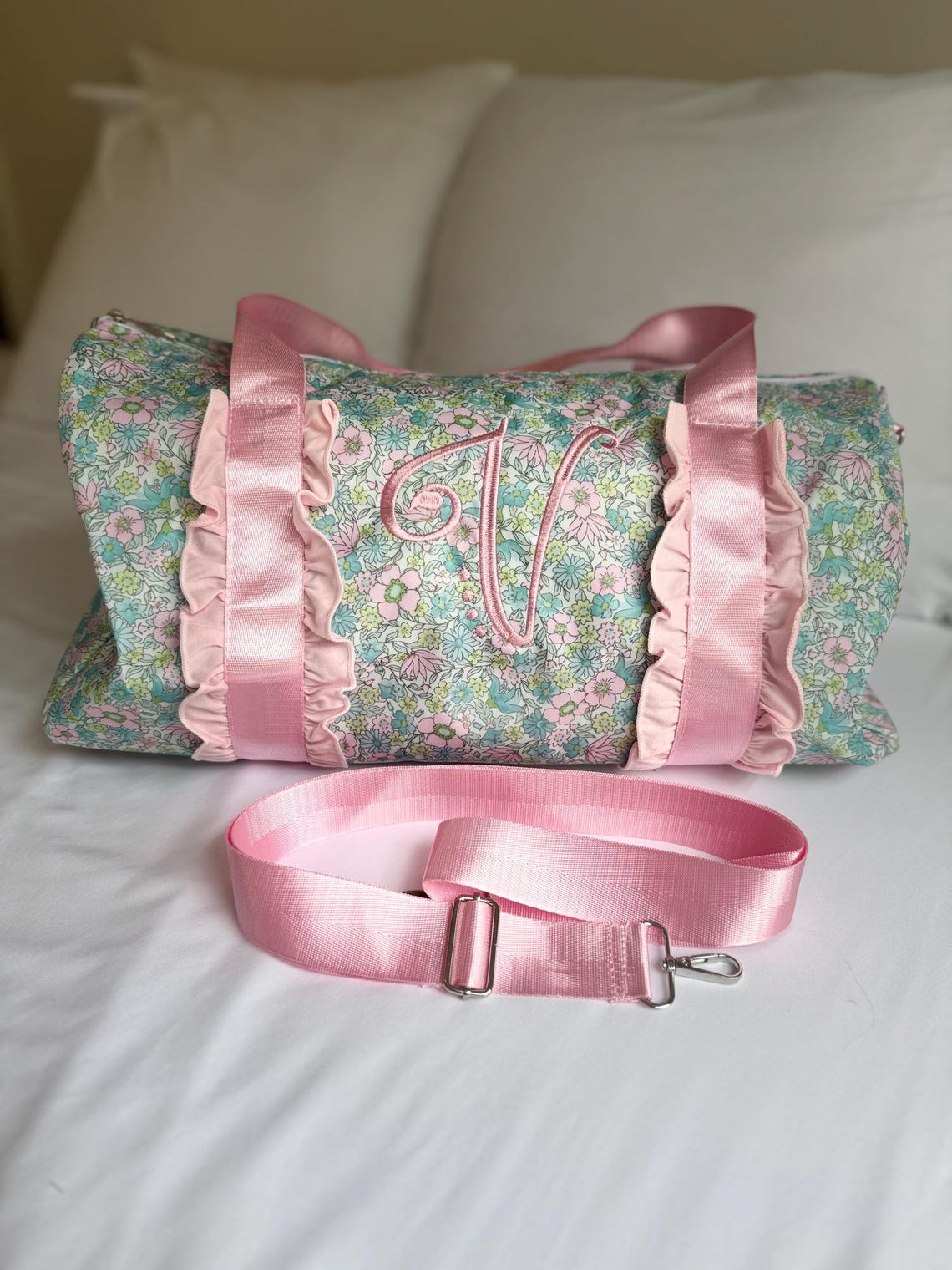Personalized Floral Duffel Bag | Monogrammed Weekender Bag | Custom ...