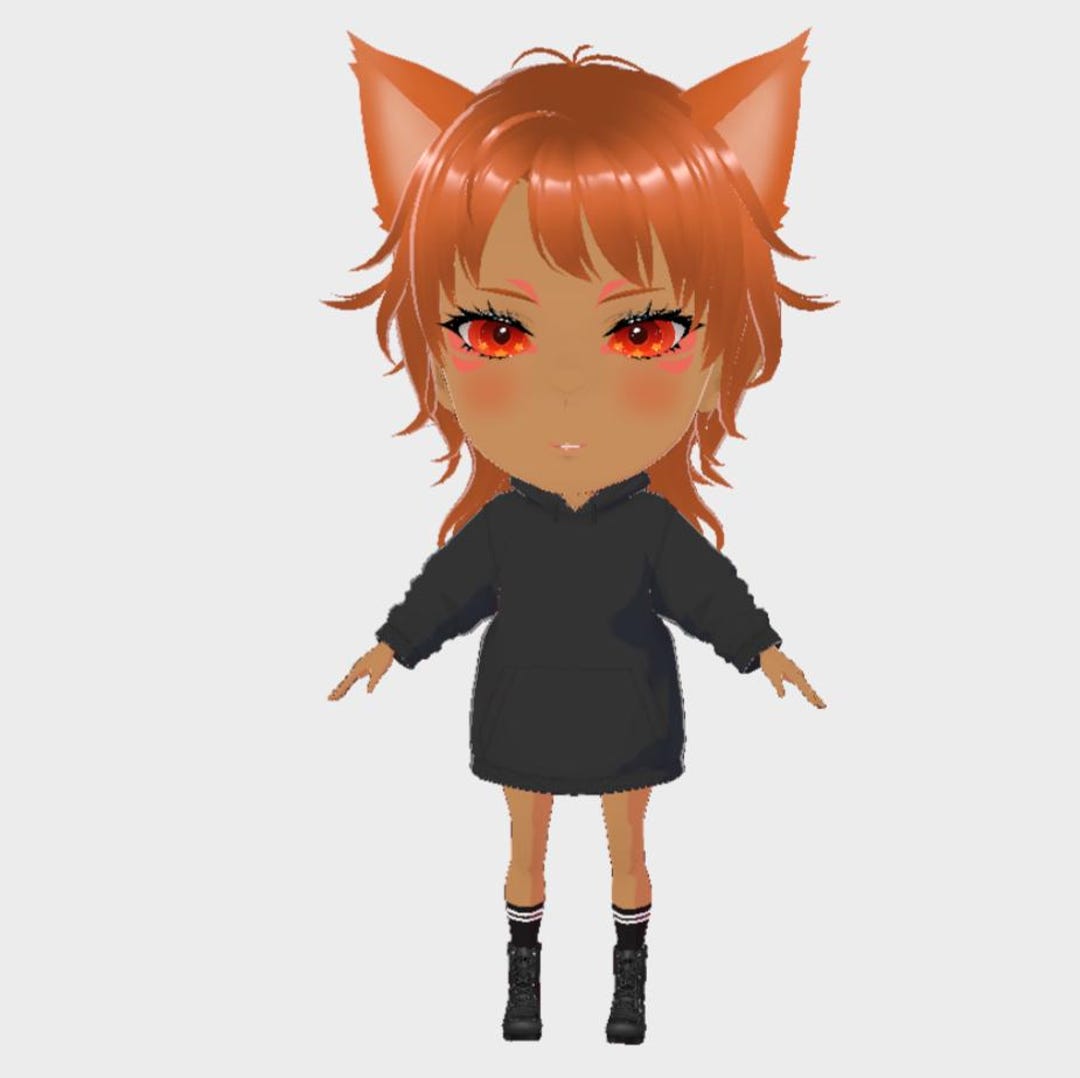 Premade 3D Chibi Vtuber Model; Fox Girl (medium Skin) (VRM File) - Etsy