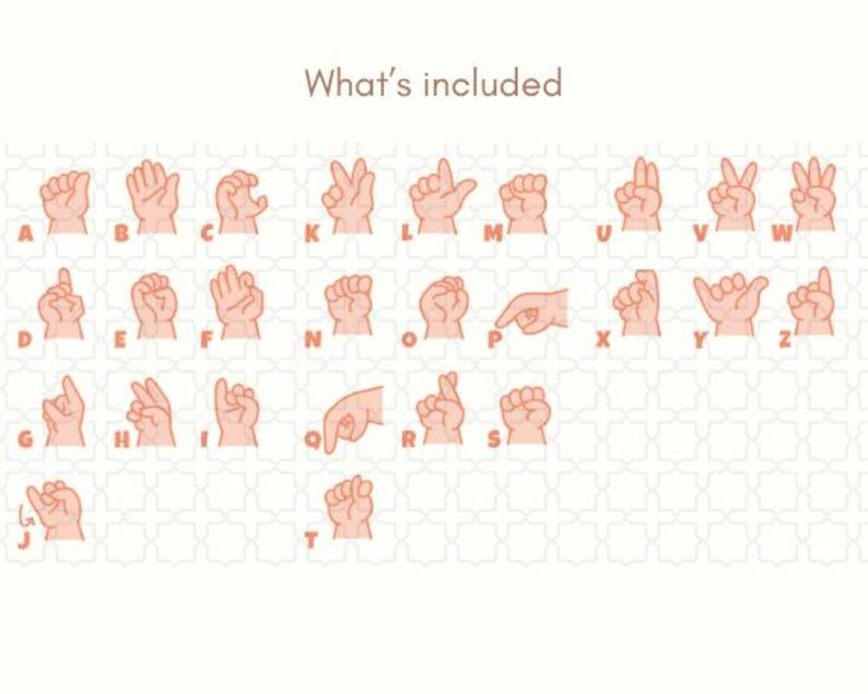 Kawaii ASL Alphabet Clipart – Cute Sign Language Letters | Printable ...