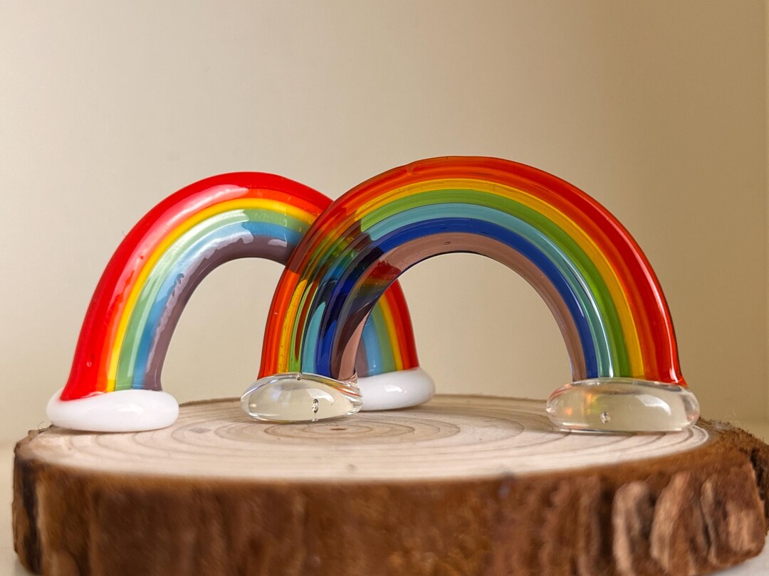 4 CM Handmade Glass Rainbow, Glass Art Sculpture, Glass Rainbow, Mini ...