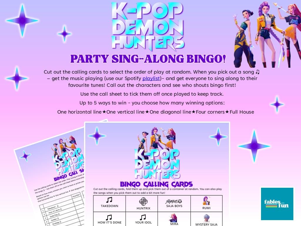 K-pop Demon Hunters Sing-along Bingo Game! | up to 16 Players ...