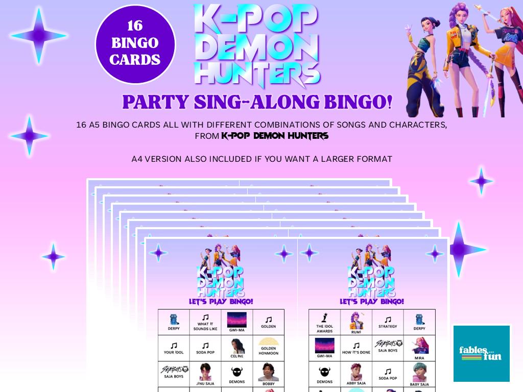 K-pop Demon Hunters Sing-along Bingo Game! | up to 16 Players ...