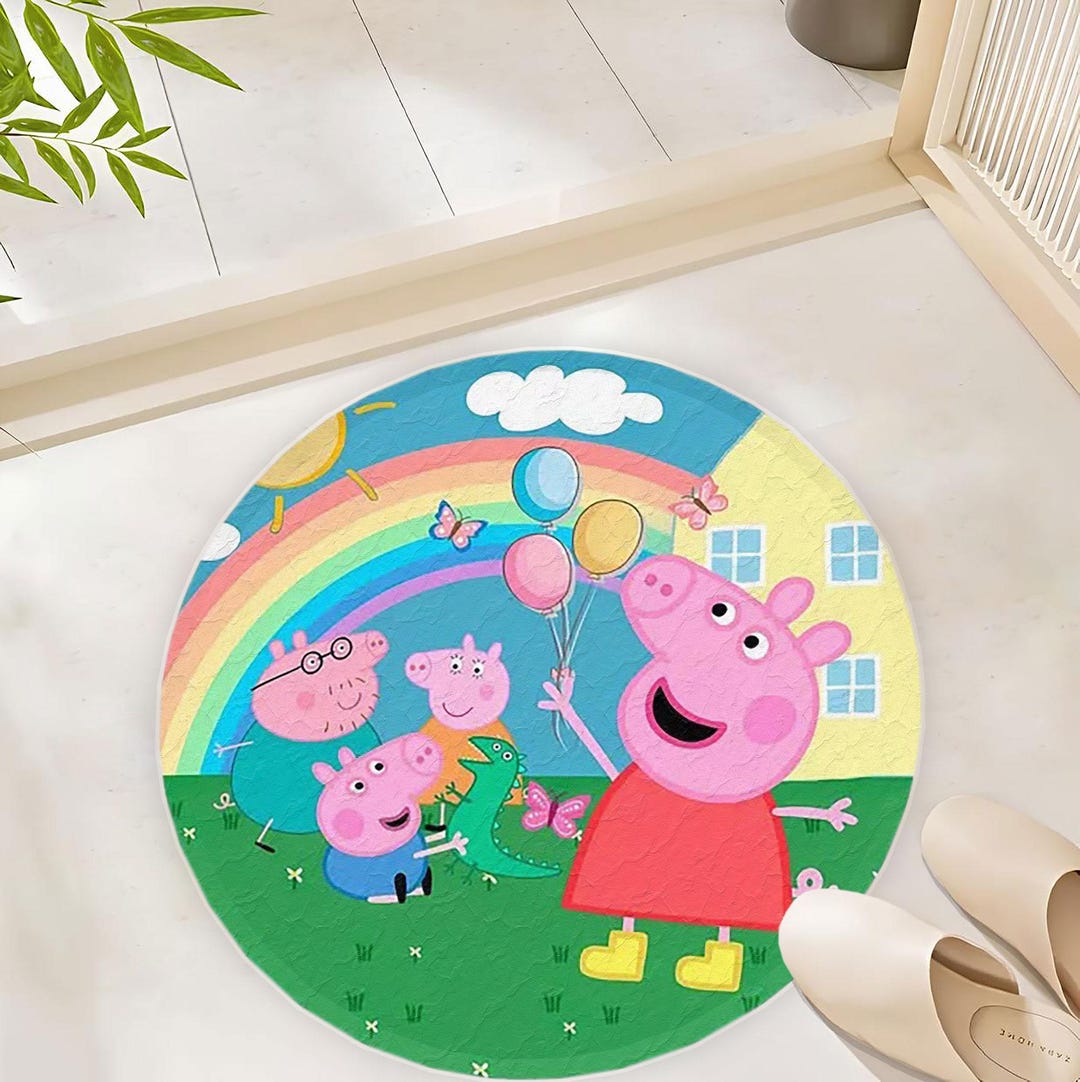 Peppa Pig Round Rugs - Multiple Designs - Kids Rug - Polyester Rug - Etsy