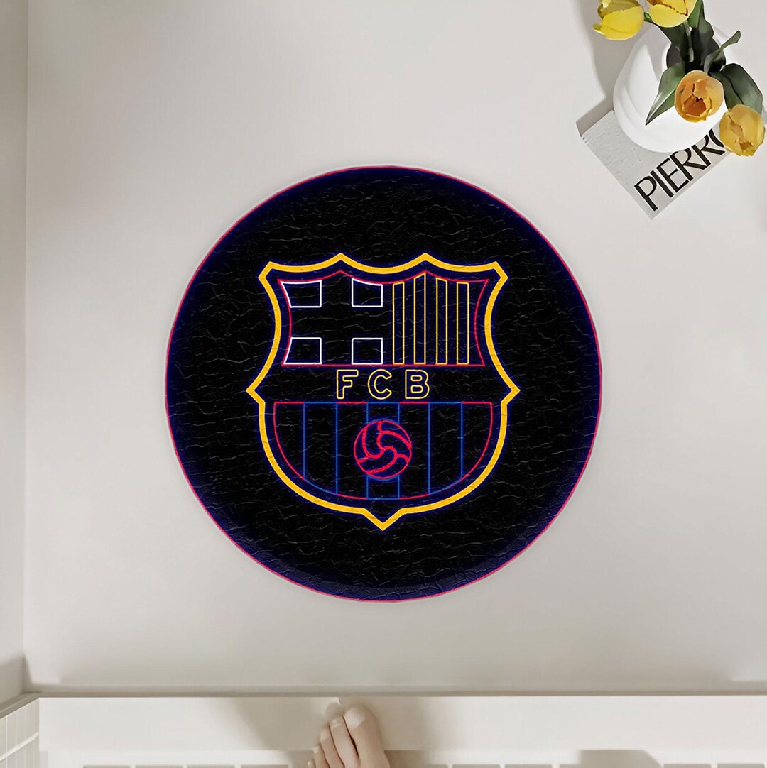 FC Barcelona Logo Rug – Soccer Fan Carpet, Barça Crest Mat, Sports Room ...