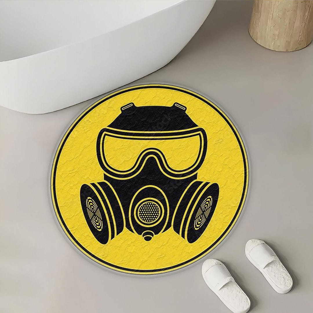Caution: Awesome Rug Decor Ahead - Gas Mask Rug- Toxic Rug - Polyester ...