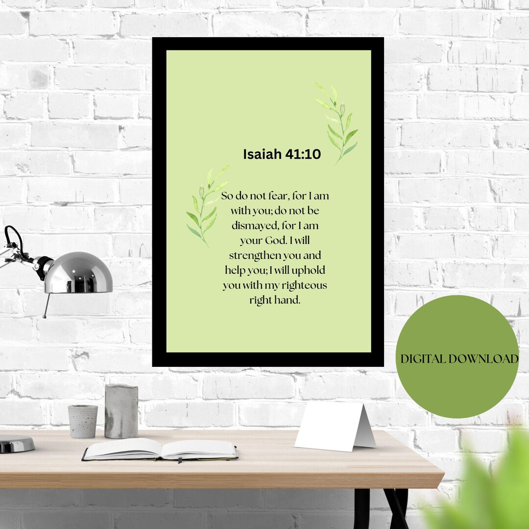 Isaiah 41:10 Bible Verse Wall Art – Minimalist Botanical Printable ...