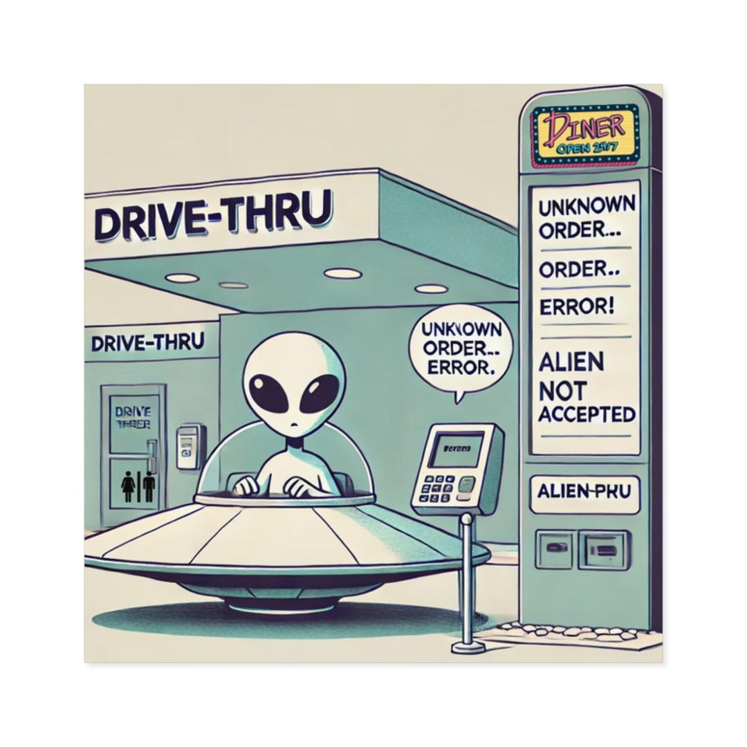 Retro UFO Laminate Stickers, Square, Alien Drive Inn Vinyl Decals ...