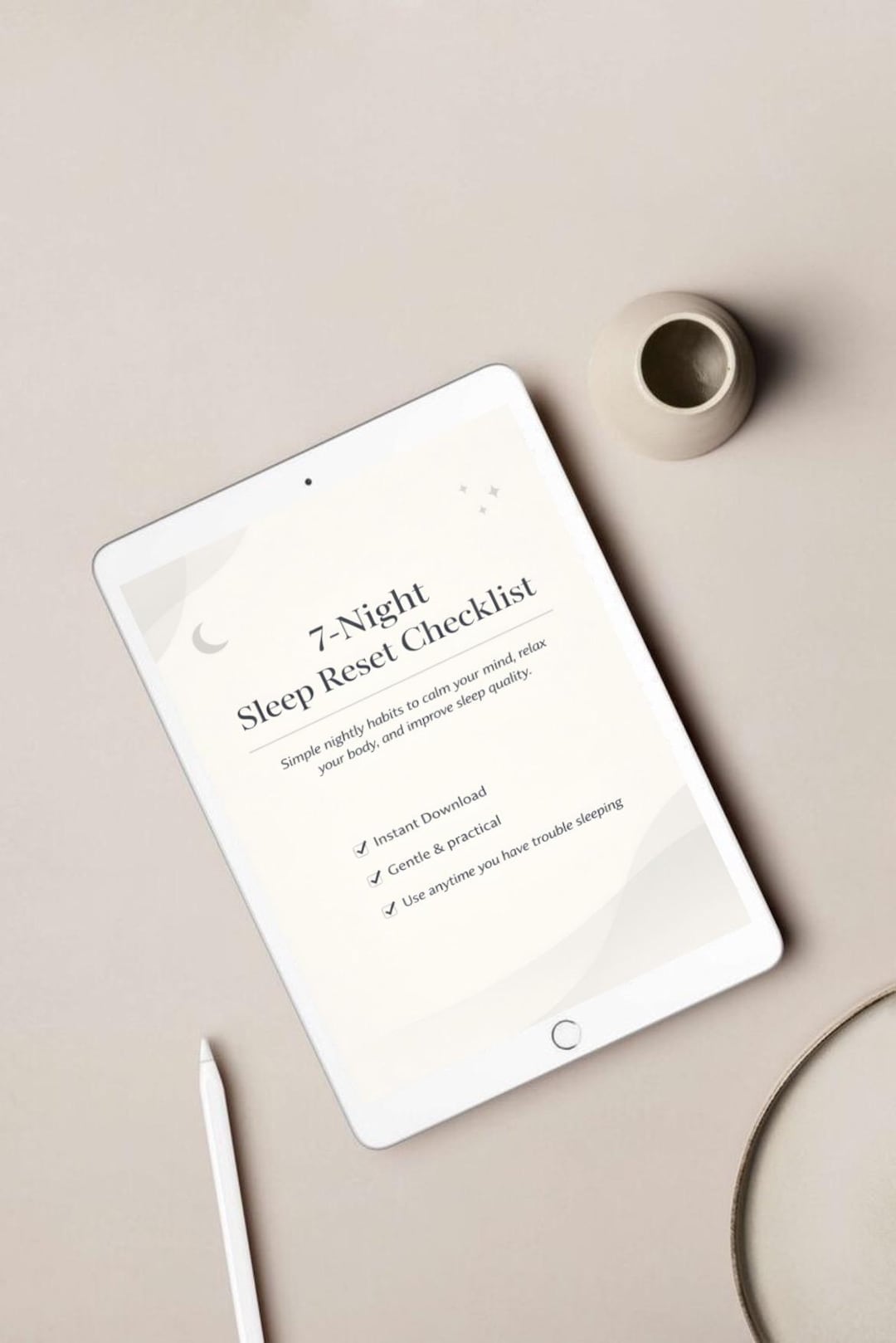 7-night Sleep Reset Checklist | Nighttime Routine PDF | Insomnia Help ...