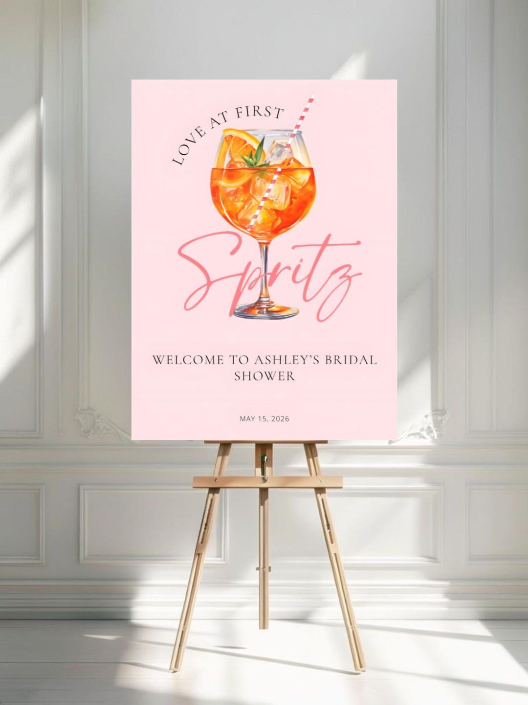 Love at First Spritz Bridal Shower Welcome Sign – Aperol Cocktail Theme ...