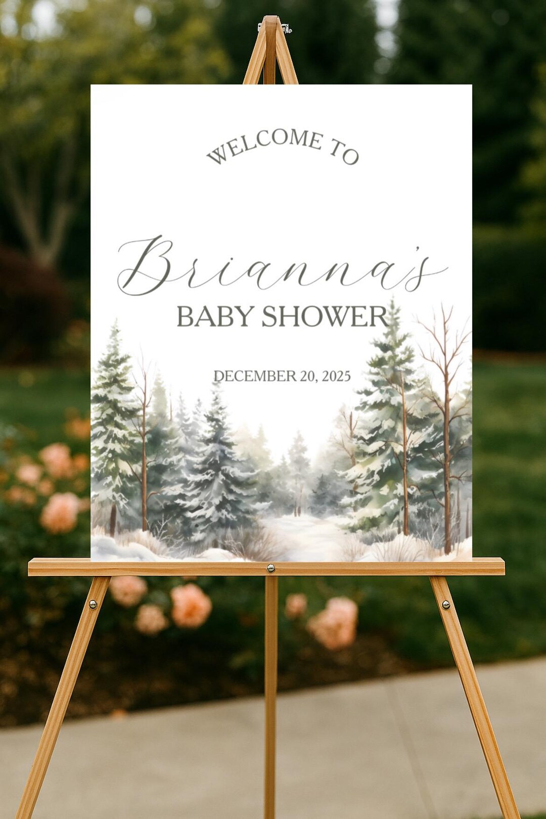 Winter Baby Shower Welcome Sign – Snowy Forest Foam Board - Etsy