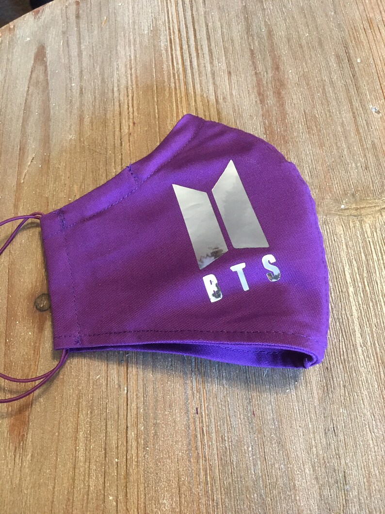 3 Layer BTS Kpop Inspired Adult Cotton Face Mask With Filter - Etsy