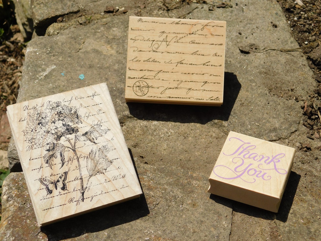 Rubber Stamps, Words and Flowers for Crafts - Etsy