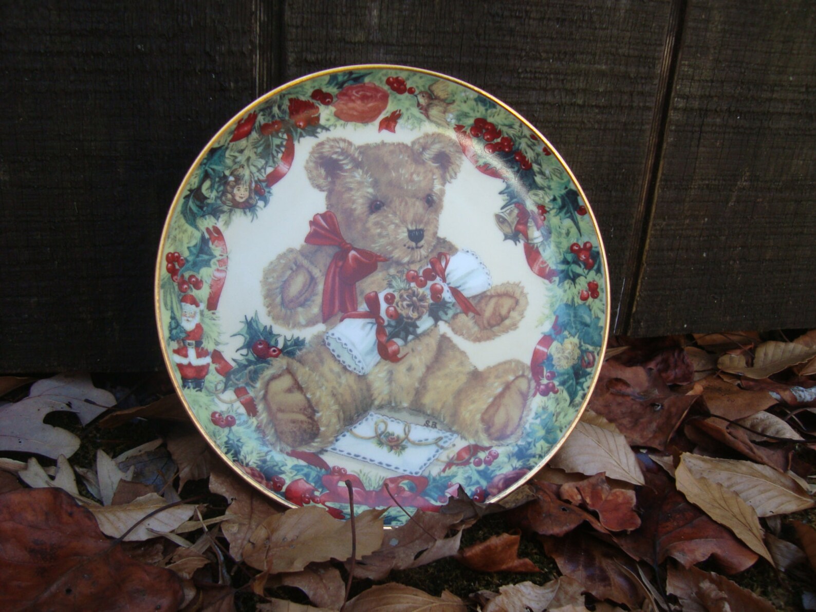Teddy Bear Vintage Plate Christmas - Etsy