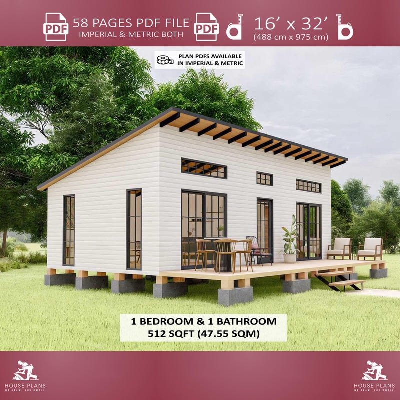 16x32 Cabin House Plans - Etsy