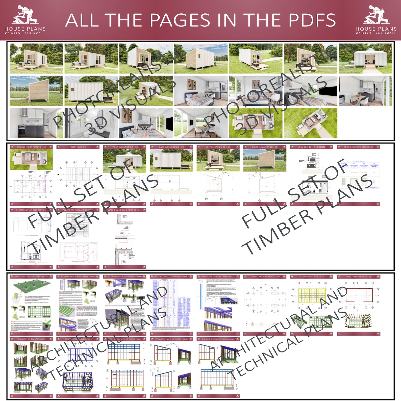 10x20 Small House Plans, Tiny House Plan, 200 SQFT, 1 Bedroom Cabin ...