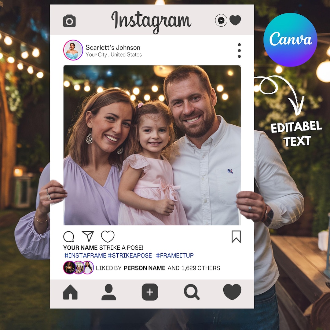 Modèle de toile de cadre Instagram, cadre Instagram pour photomaton ...