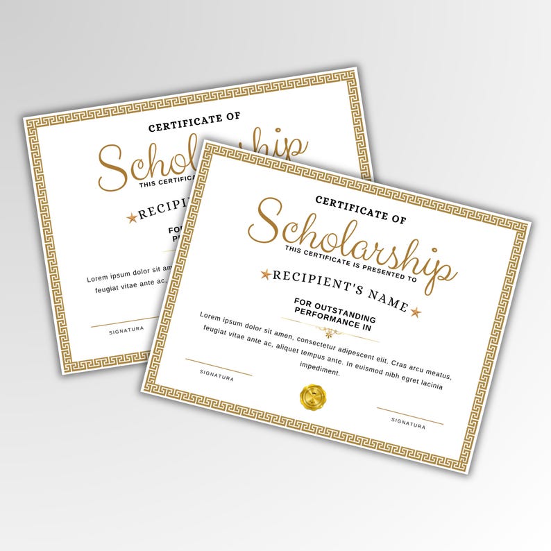 Editable Scholarship Award Template, School Award Certificate ...