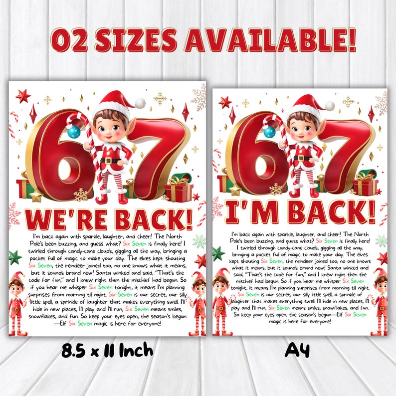 67 Elf Letter, Elf Letter, Elf 67 Printable,67 for Elf on the Shelf ...
