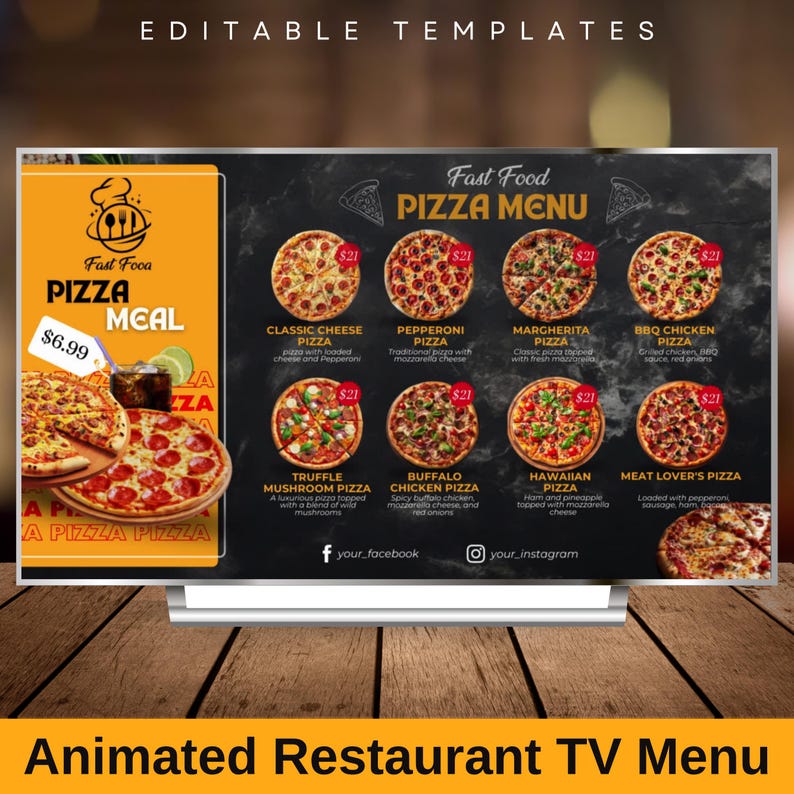 Animated Digital Download Tv Restaurant Menu Template, Catering Menu ...