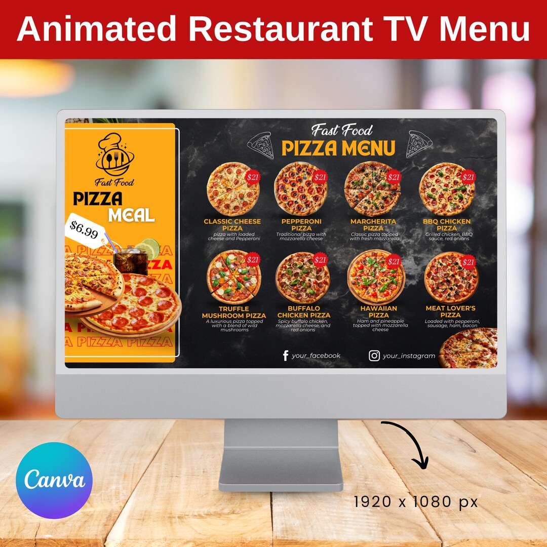 Animated Digital Download Tv Restaurant Menu Template, Catering Menu ...
