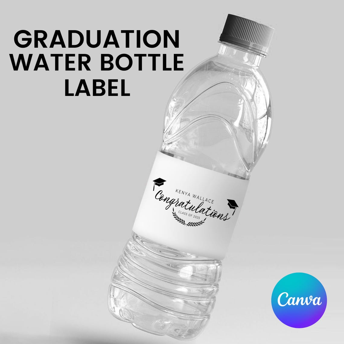 Graduation Party Water Bottle Label, Class of 2025 Graduation Bottle ...