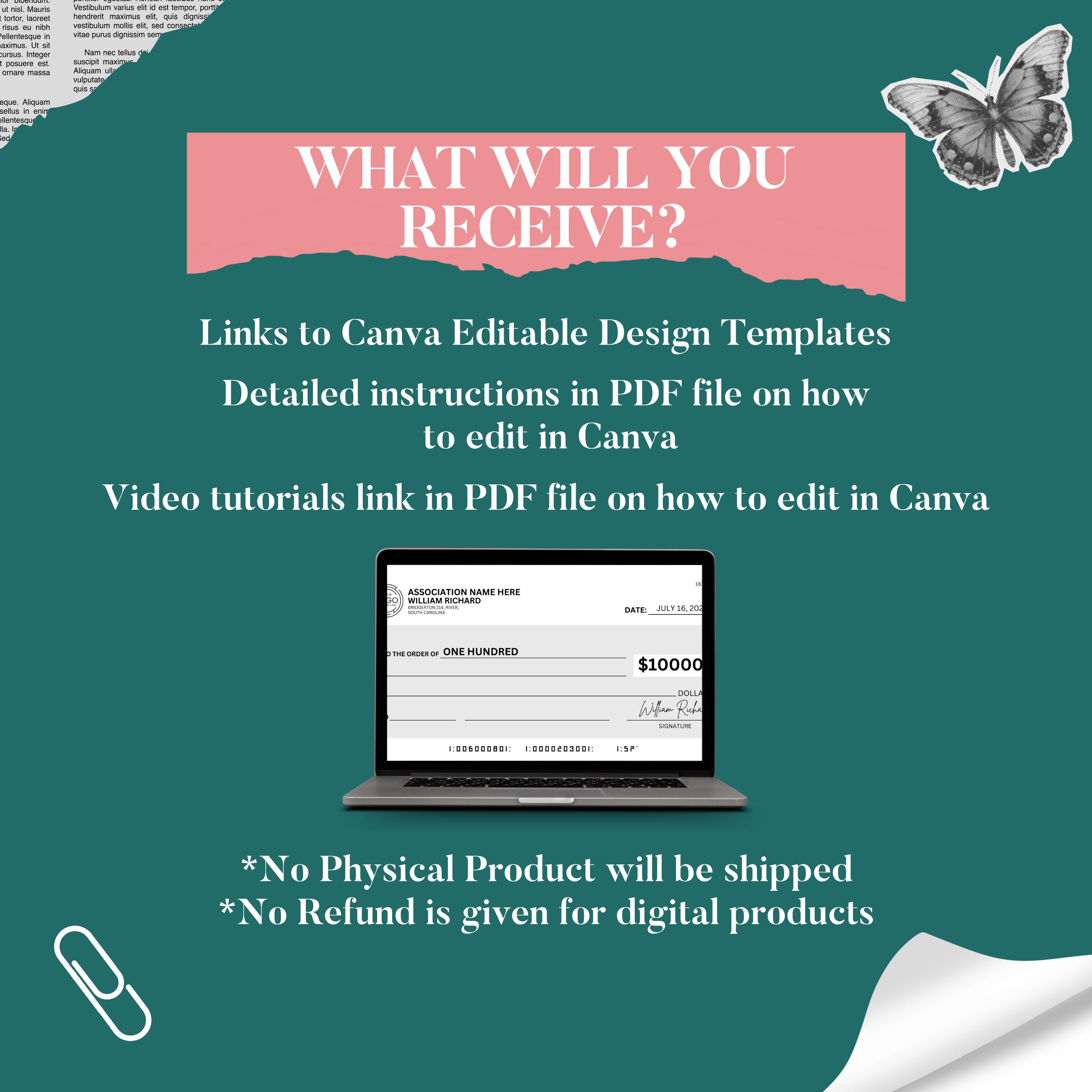 Super Large Blank Check, 36 X 18 in Manifestation Check Canva,blank ...