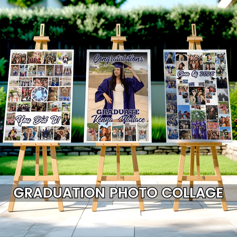 Graduation Photo Collage Template, Graduation Welcome Sign, Graduation ...