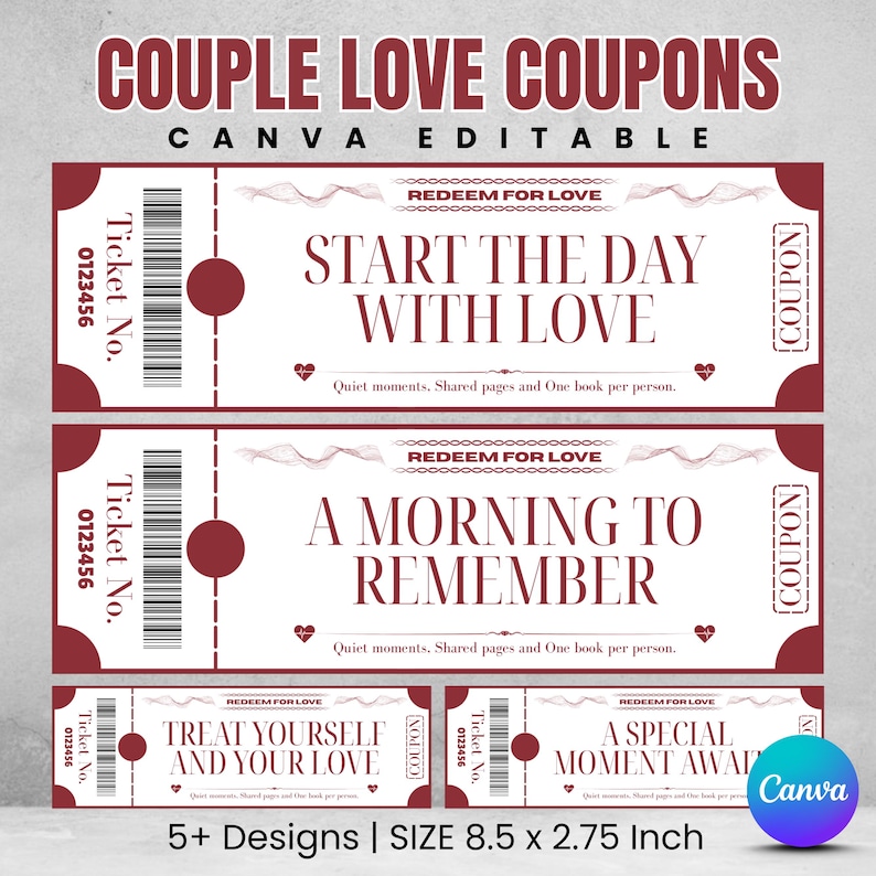 Editable Coupons Template, Fun Love Coupon Canva Editable Book ...