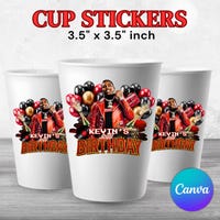 Birthday Sticker Cup Design Template, Shot Glass Template, Make Your ...