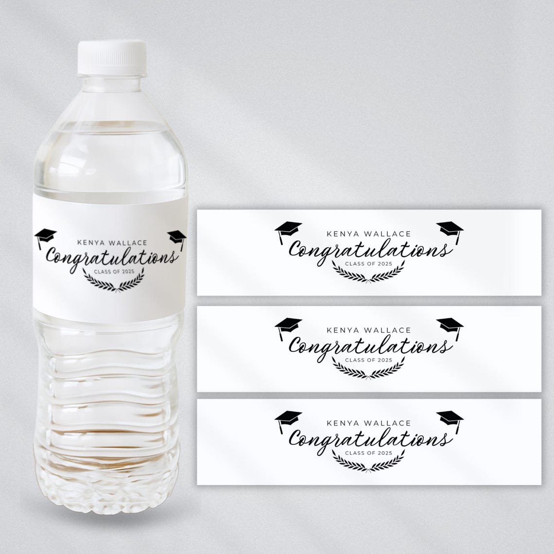 Graduation Party Water Bottle Label, Class of 2025 Graduation Bottle ...