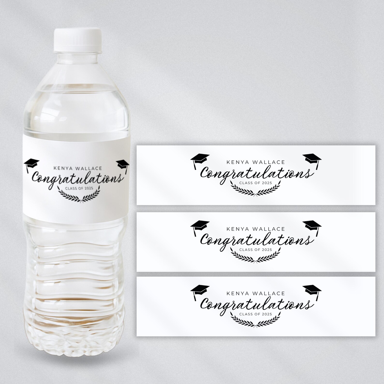 Graduation Party Water Bottle Label, Class of 2025 Graduation Bottle ...
