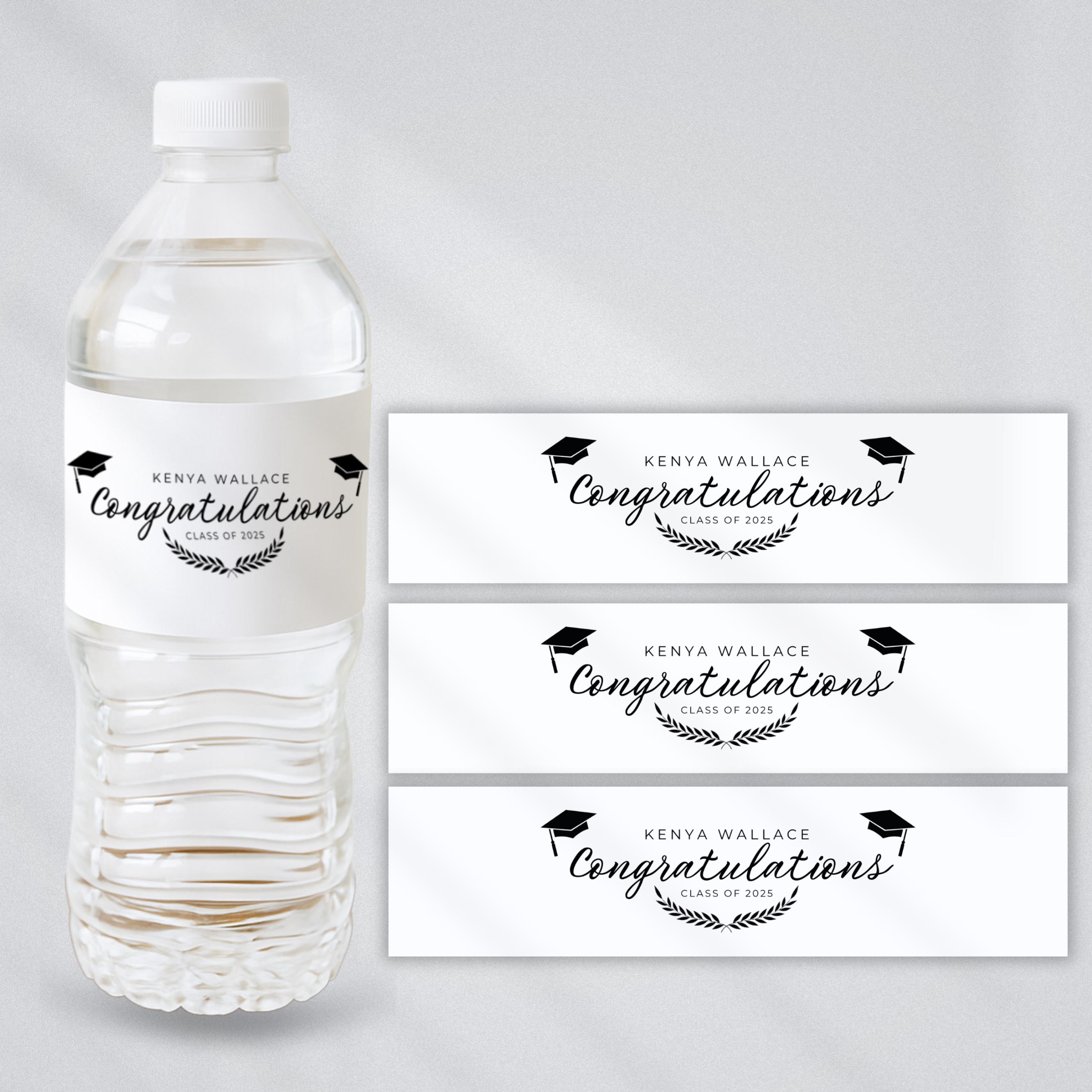 Graduation Party Water Bottle Label, Class of 2025 Graduation Bottle ...