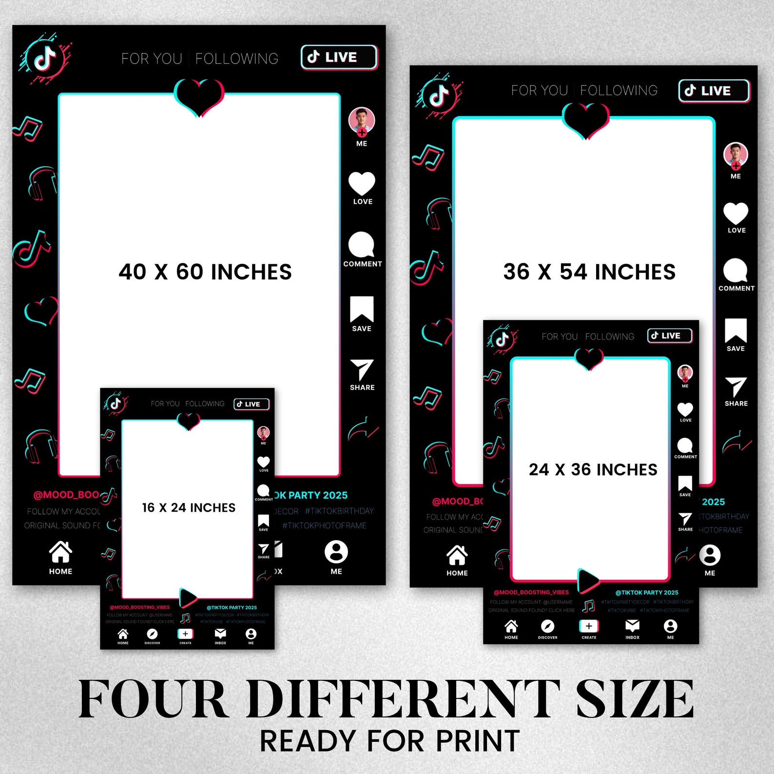 TIKTOK Selfie Frame Template, Social Media Photo Frame, Tiktok Photo ...