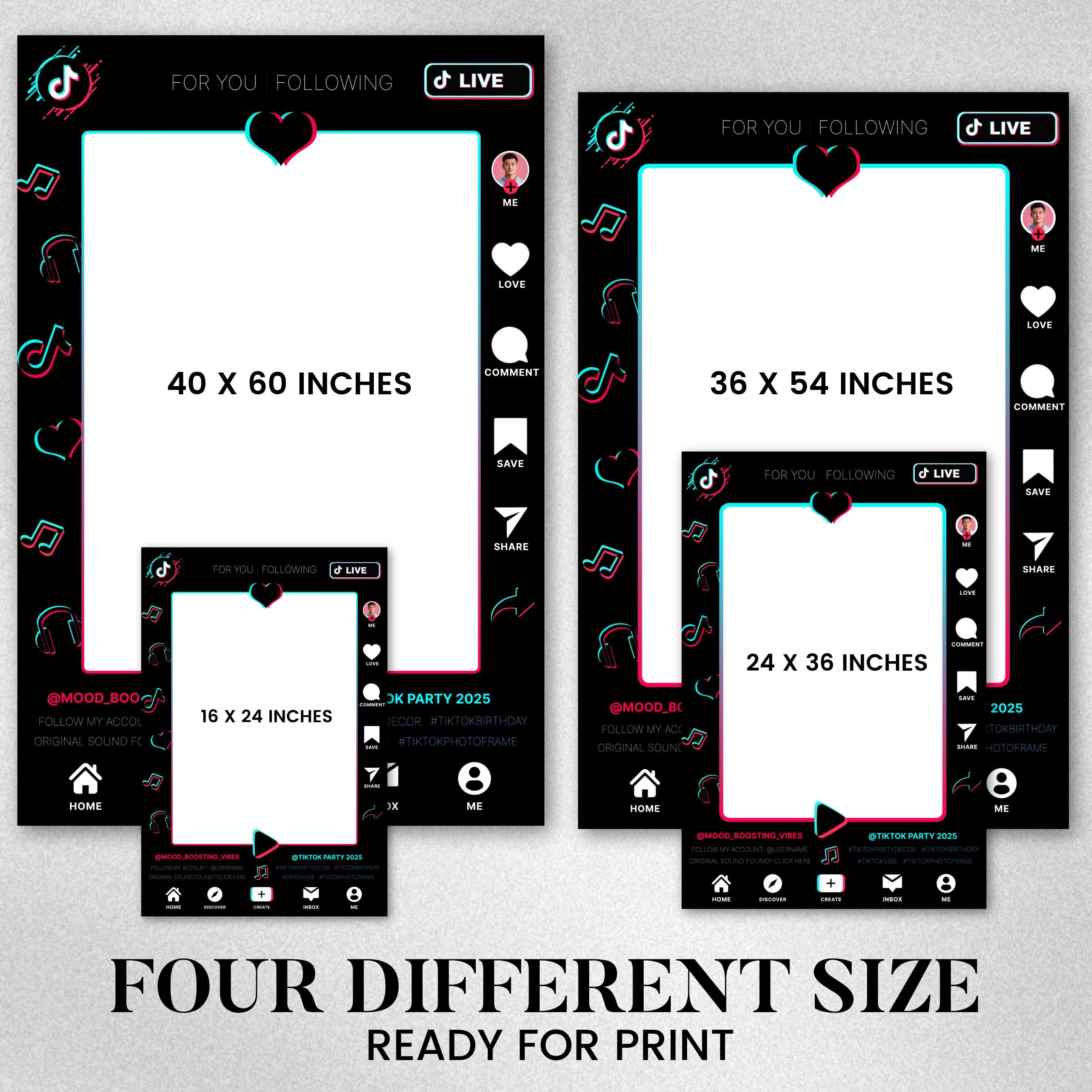 TIKTOK Selfie Frame Template, Social Media Photo Frame, Tiktok Photo ...
