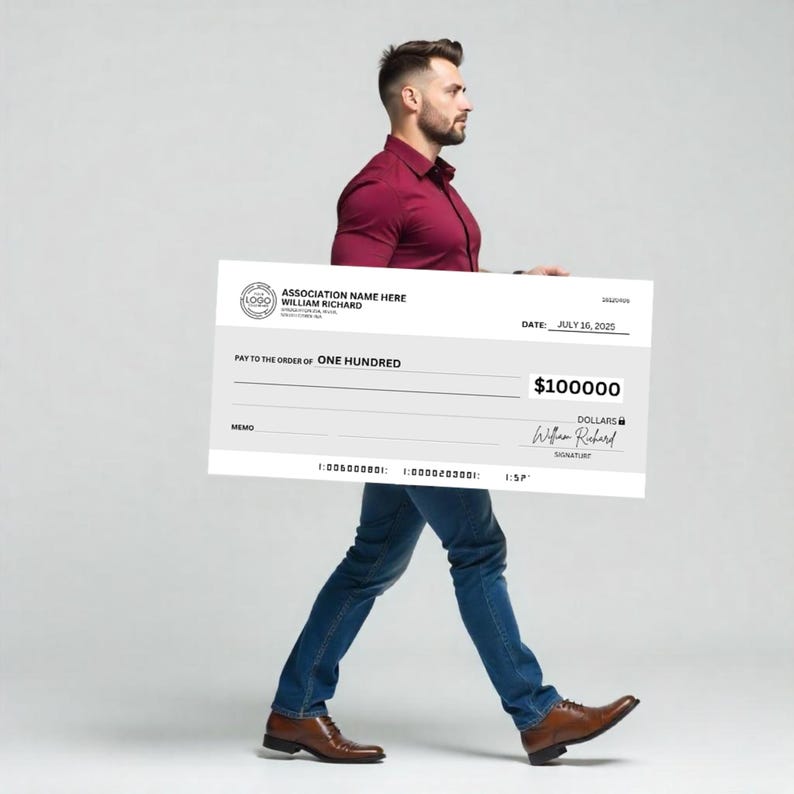 Super Large Blank Check, 36 X 18 in Manifestation Check Canva,blank ...