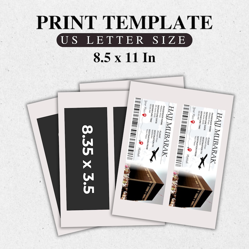 Hajj Boarding Pass, Editable Umrah Mubarak Boarding Pass, Hajj Plane ...