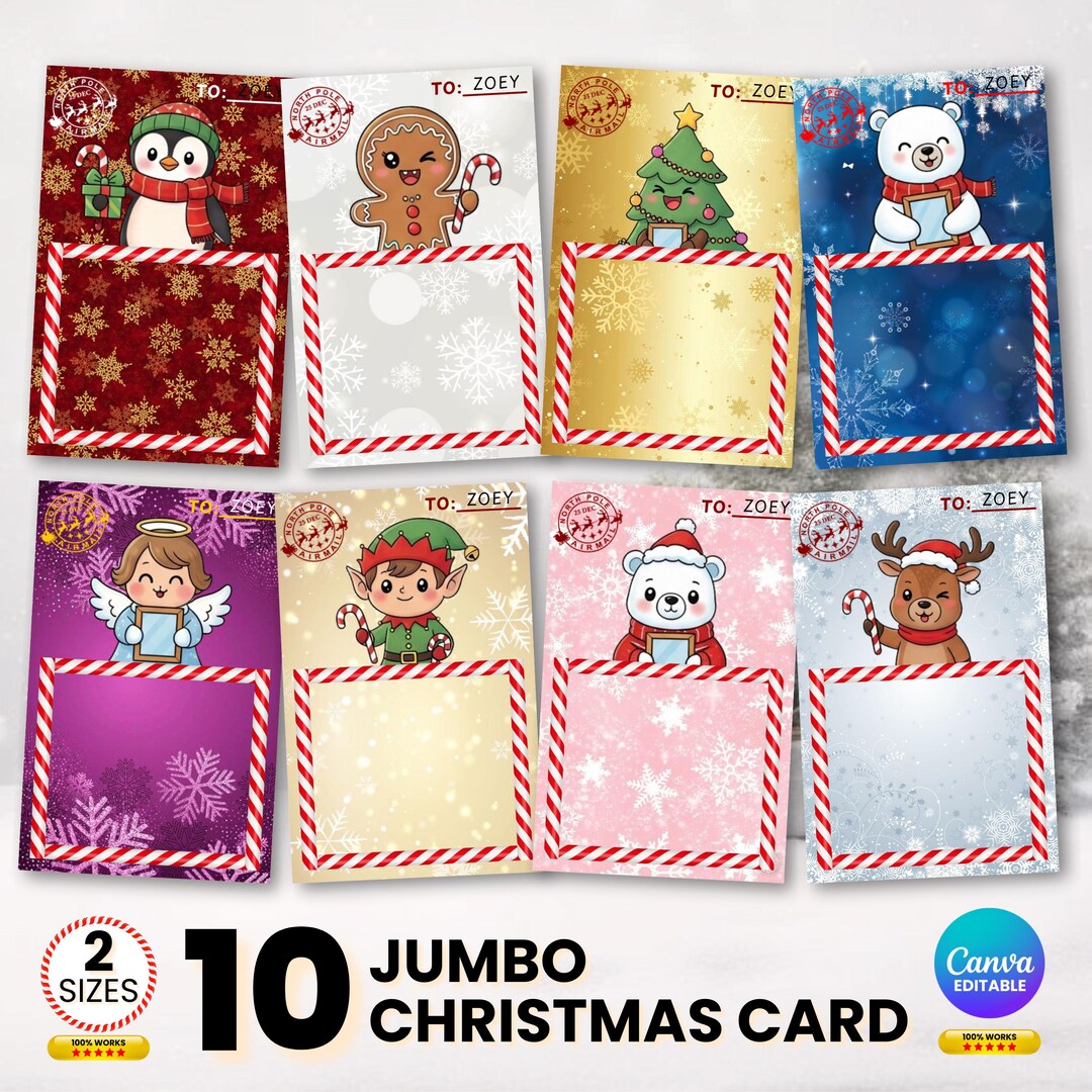 Jumbo Christmas Card Editable Template. Jumbo Cards, Christmas Jumbo ...