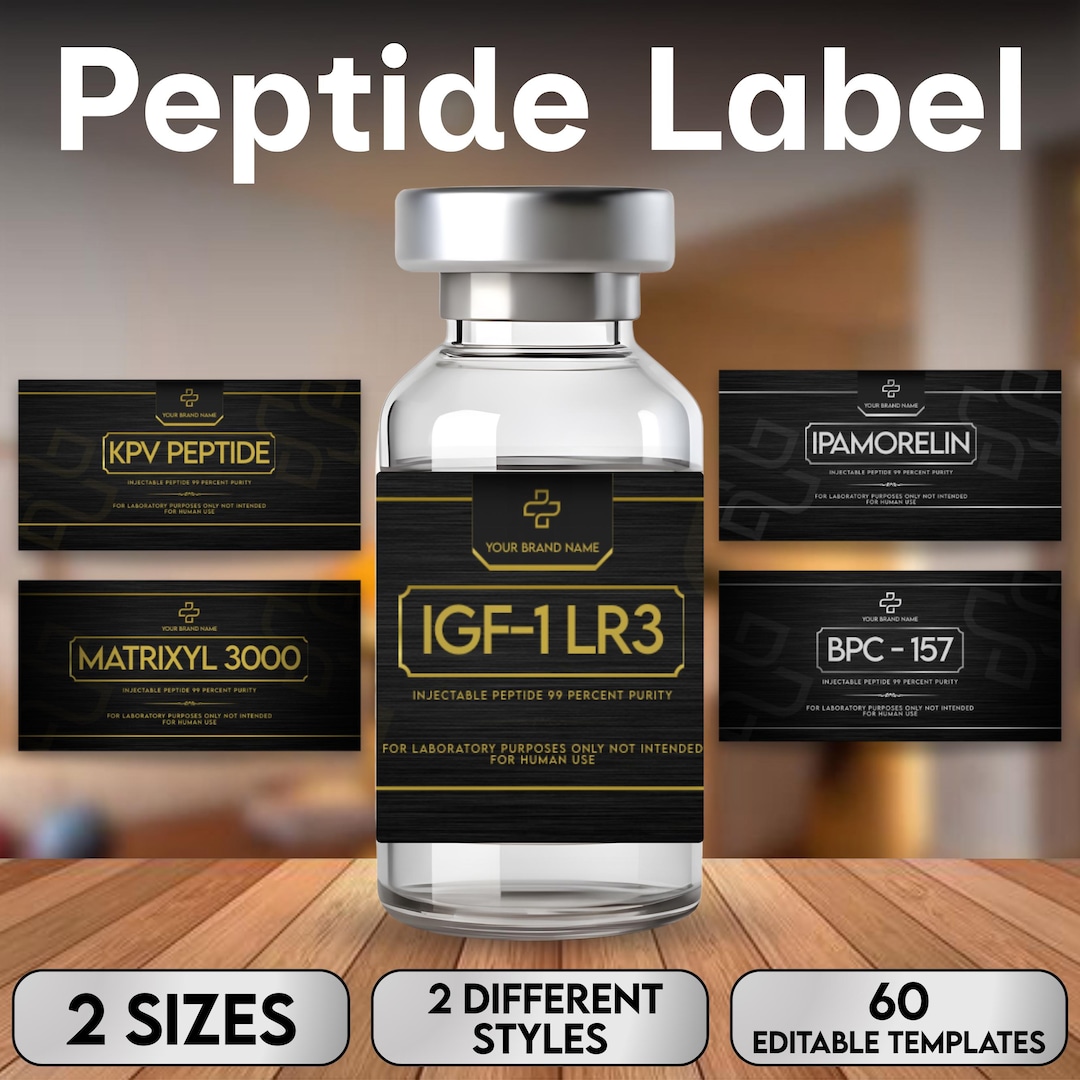 Peptide Label Template, Peptide Printable Label, Peptide Therapy Canva ...