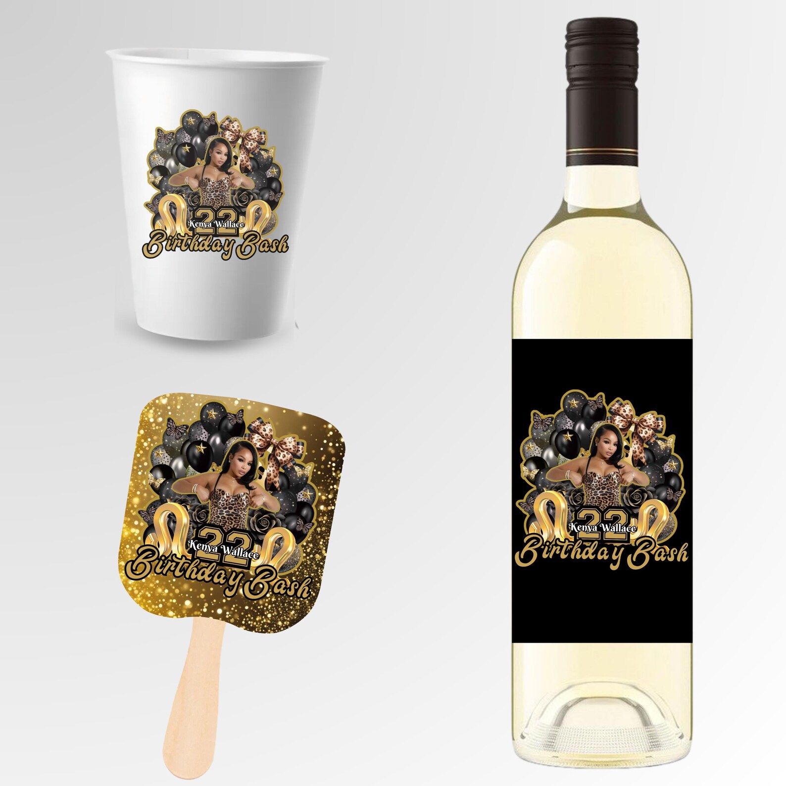 Editable Party Cup Birthday Canva Template, Shot Glass Label,party ...